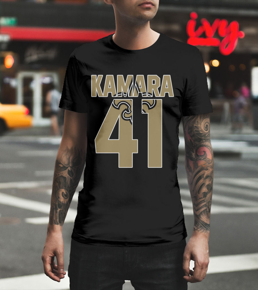 New Orleans Saints Alvin Kamara 41 Fleur-De-Lis T-Shirt