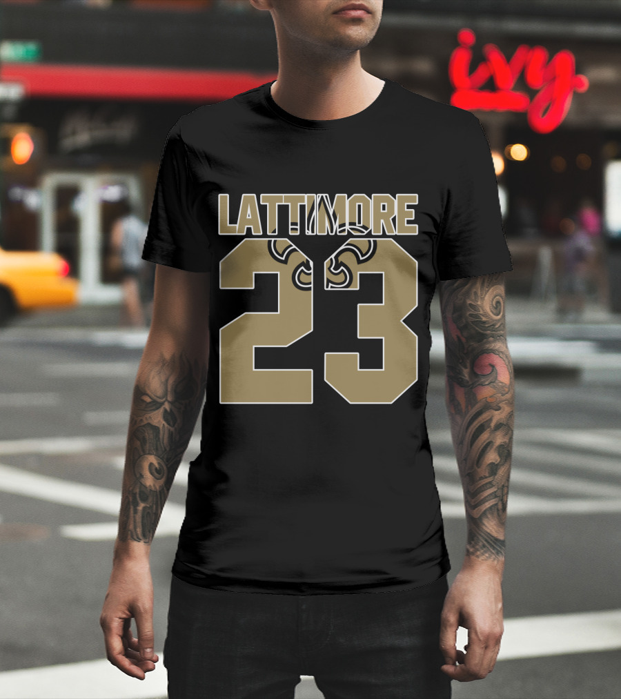 New Orleans Saints Marshon Lattimore 23 Fleur-De-Lis Player Jersey T-Shirt