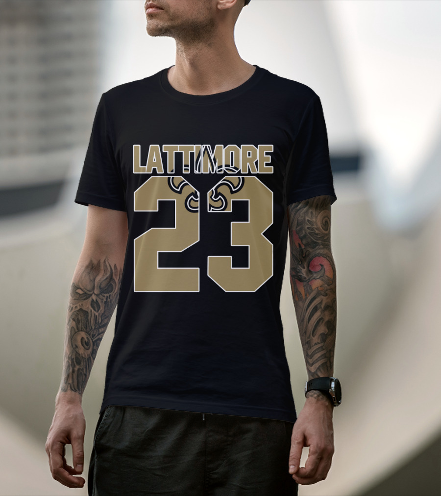 New Orleans Saints Marshon Lattimore 23 Fleur-De-Lis Player Jersey T-Shirt