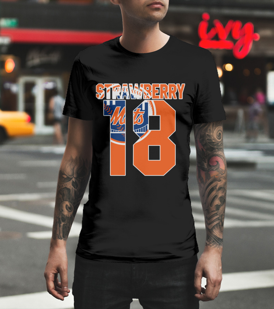New York Mets Darryl Strawberry 18 Mets T-Shirt