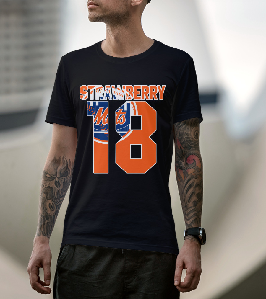 New York Mets Darryl Strawberry 18 Mets T-Shirt