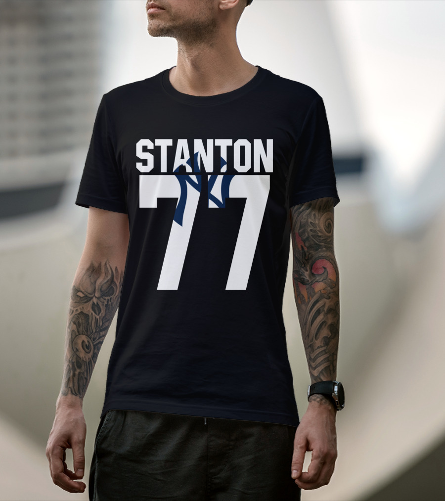 Stanton 77 New York Yankees Number T-Shirt