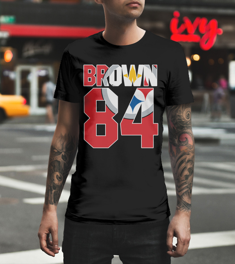 Pittsburgh Steelers Antonio Brown 84 Logo Jersey T-Shirt