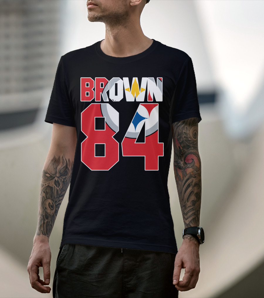 Pittsburgh Steelers Antonio Brown 84 Logo Jersey T-Shirt