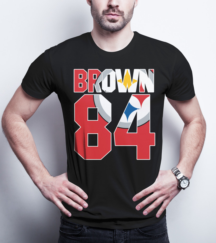 Pittsburgh Steelers Antonio Brown 84 Logo Jersey T-Shirt