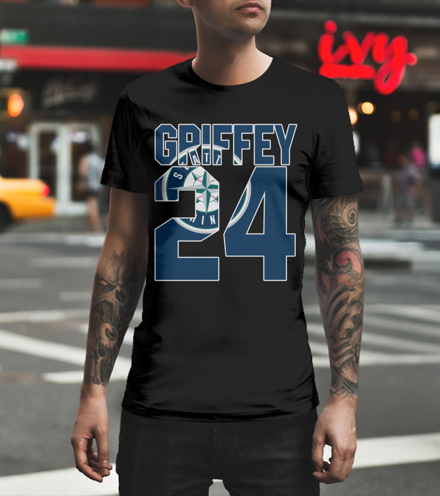 Griffey 24 Seattle Mariners Iconic Jersey Design With Team T-Shirt