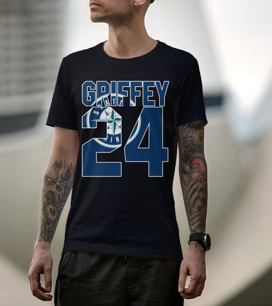 Griffey 24 Seattle Mariners Iconic Jersey Design With Team T-Shirt