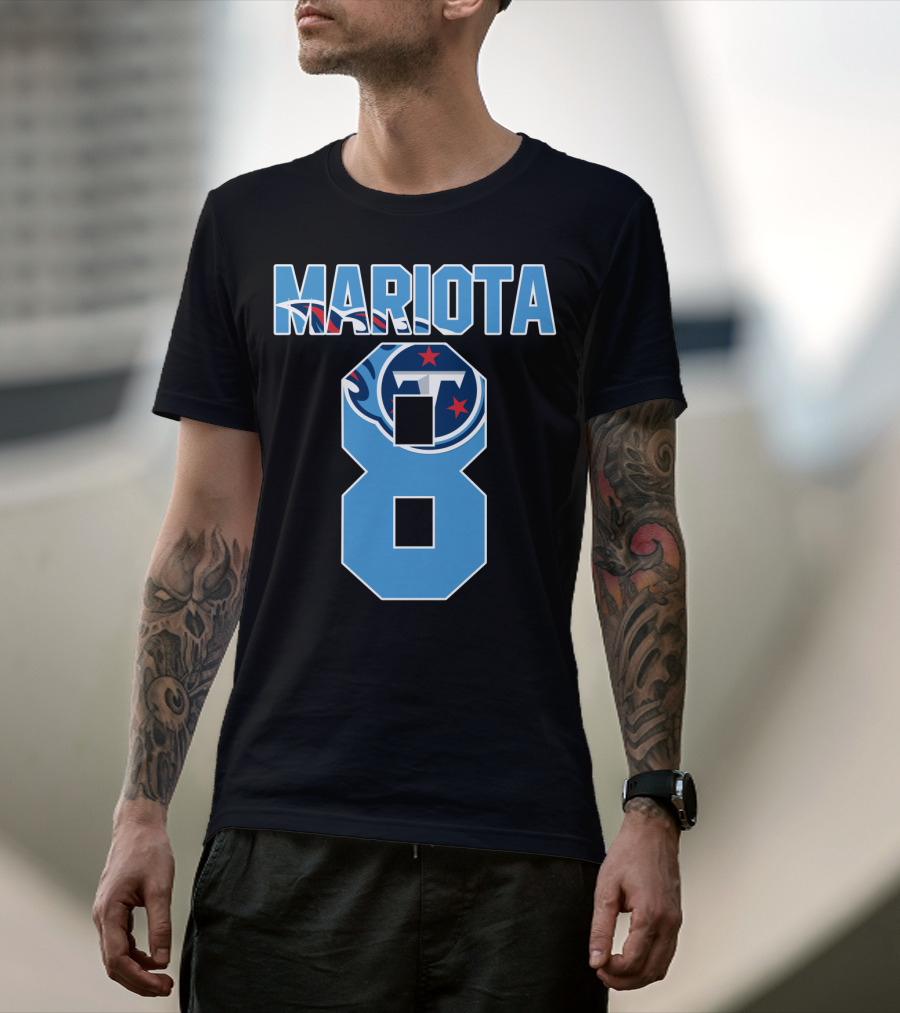 Tennessee Titans Marcus Mariota Number 8 Jersey Icon T-Shirt