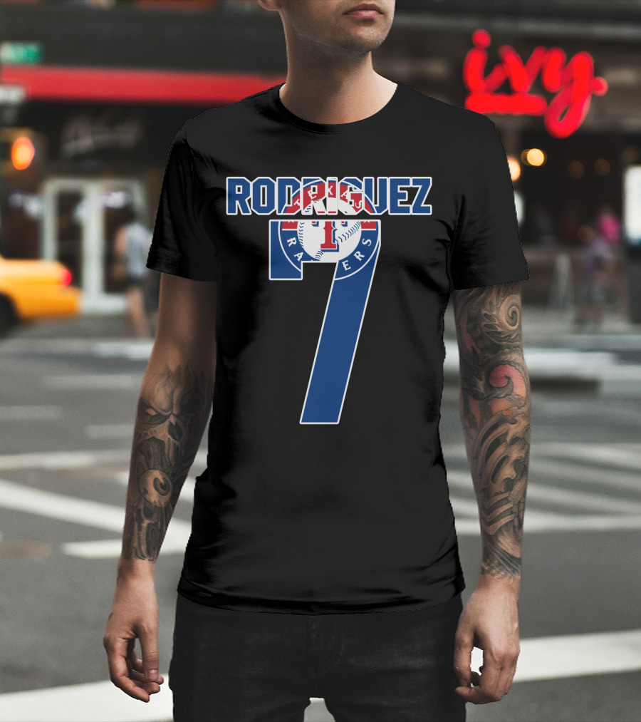 Rodriguez Texas Rangers Number 7 Baseball T-Shirt