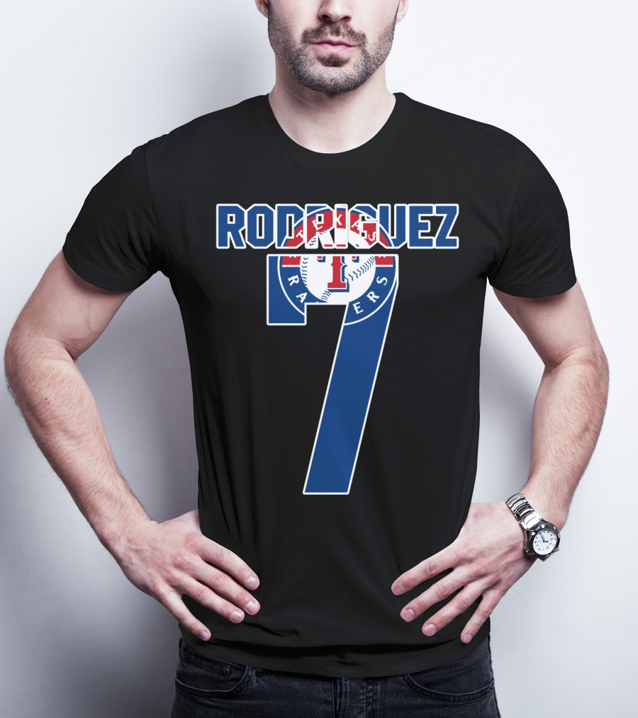 Rodriguez Texas Rangers Number 7 Baseball T-Shirt