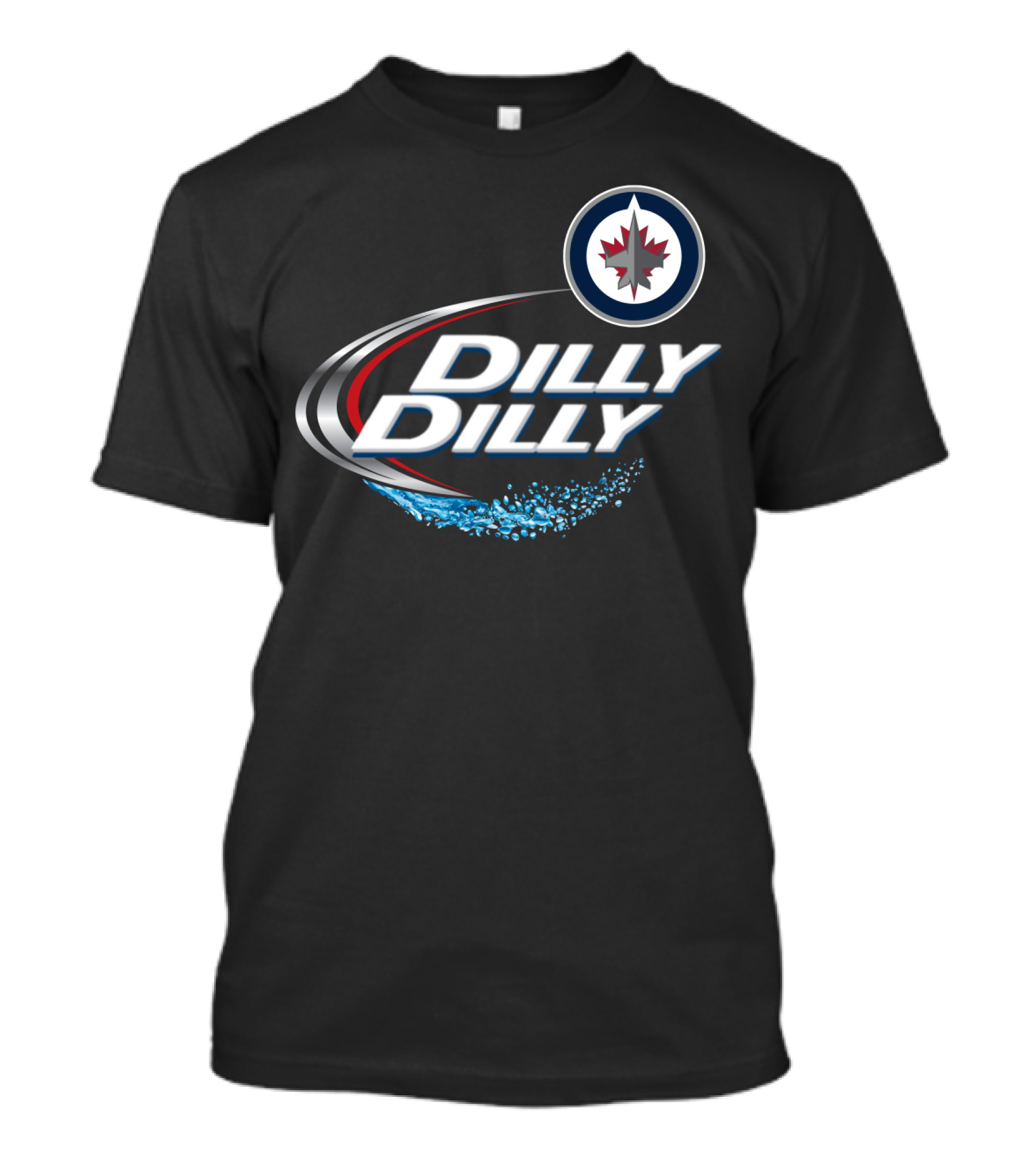 Winnipeg Jets Dilly Dilly Hockey Fan Slogan With Team Logo And Ice Splash T-Shirt