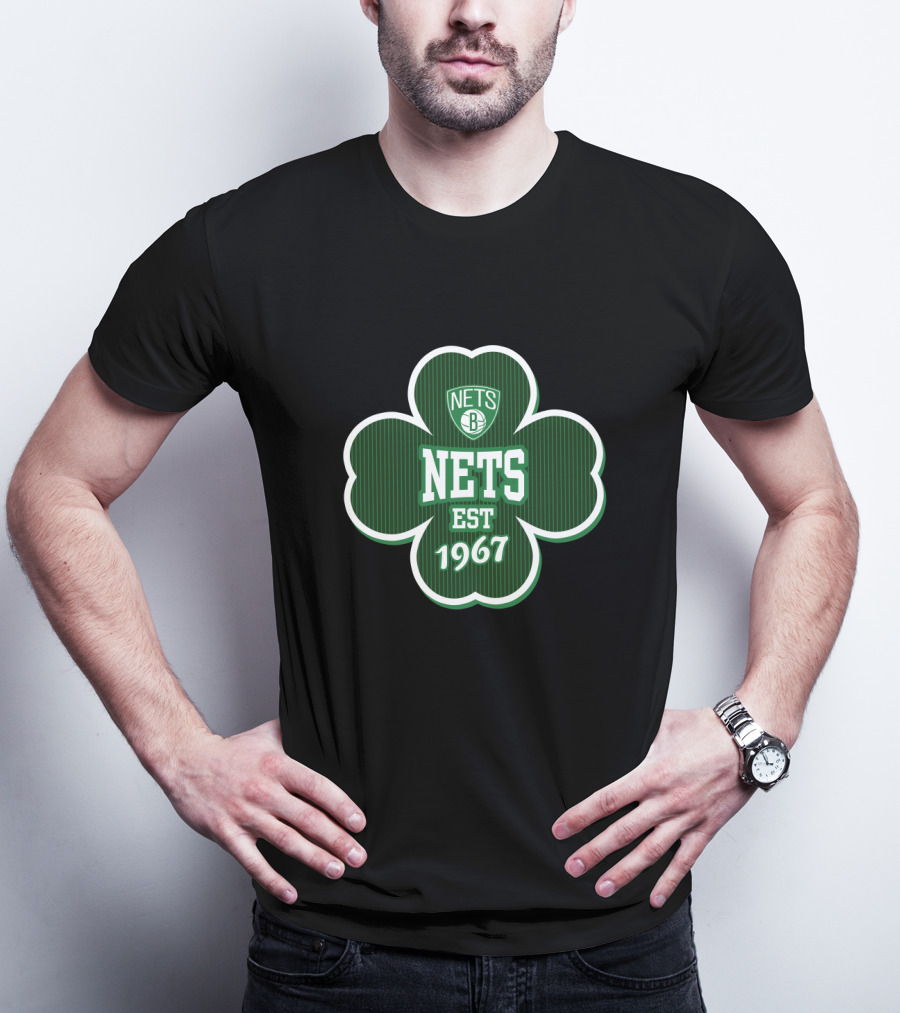 Brooklyn Nets Est 1967 St. Patrick's Day Clover T-Shirt