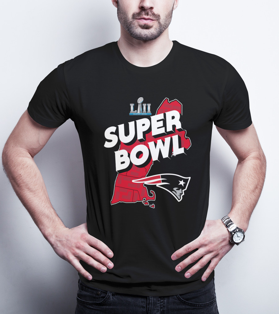 Super Bowl Liii New England Patriots Map T-Shirt