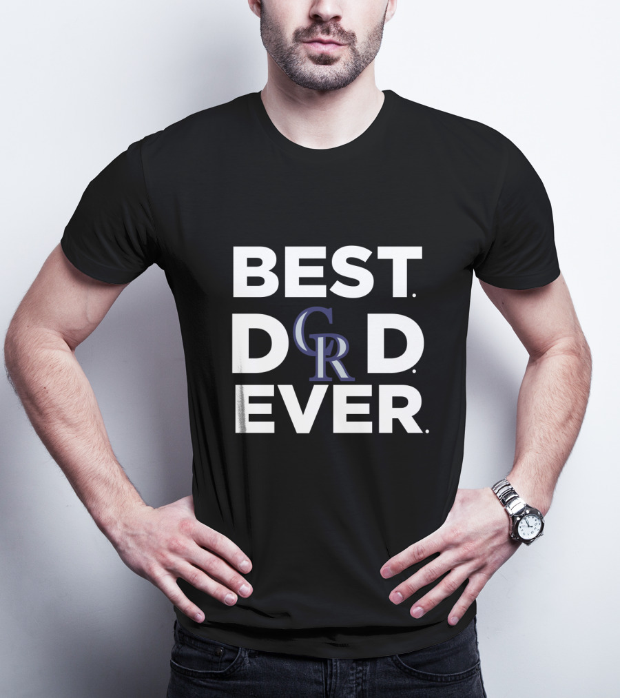 Best Colorado Rockies Dad Ever Cr Logo Father's Day T-Shirt