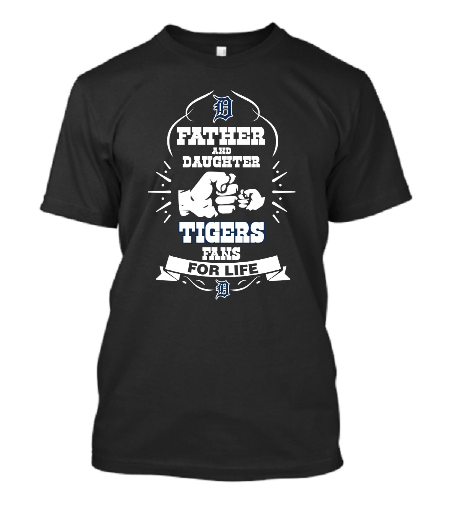 Father And Daughter Tigers Fans For Life Detroit Tigers Symbol Fist Bump T-Shirt