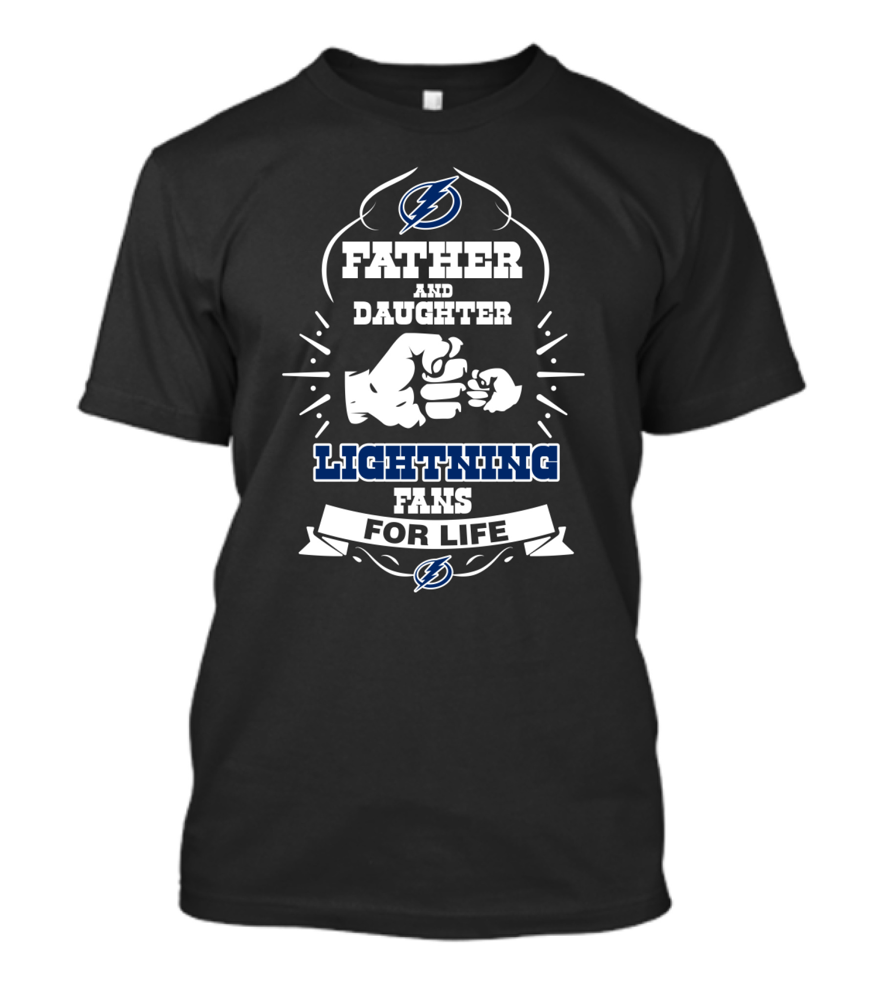 Father And Daughter Lightning Fans For Life Tampa Bay Fist Bump T-Shirt