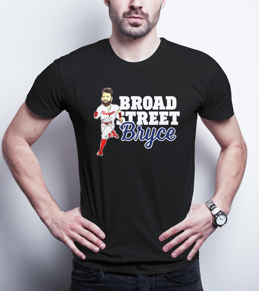 Broad Street Bryce Harper Phillies Baseball Running T-Shirt