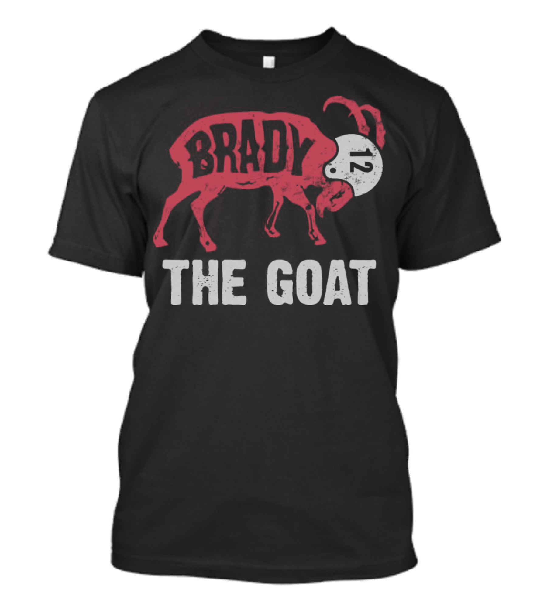 Brady 12 The Goat Graphic With Number Helmet T-Shirt