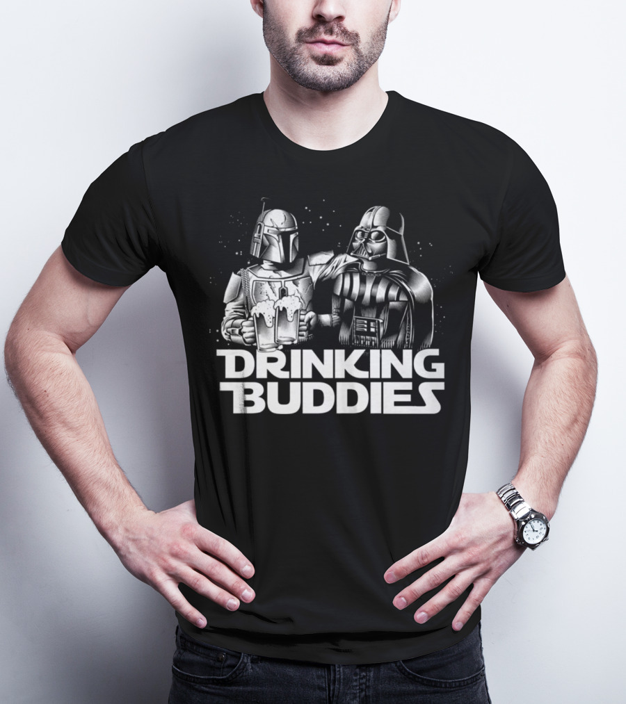 Darth Vader And Boba Fett Star Wars Drinking Buddies Iconic Pair T-Shirt