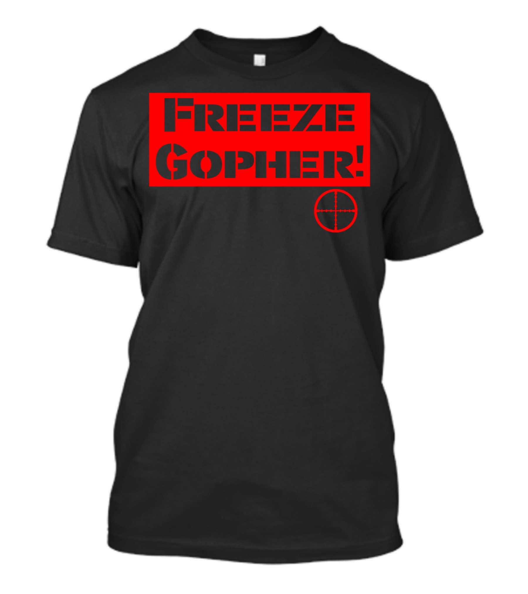 Freeze Gopher Red Stencil With Crosshair Target T-Shirt