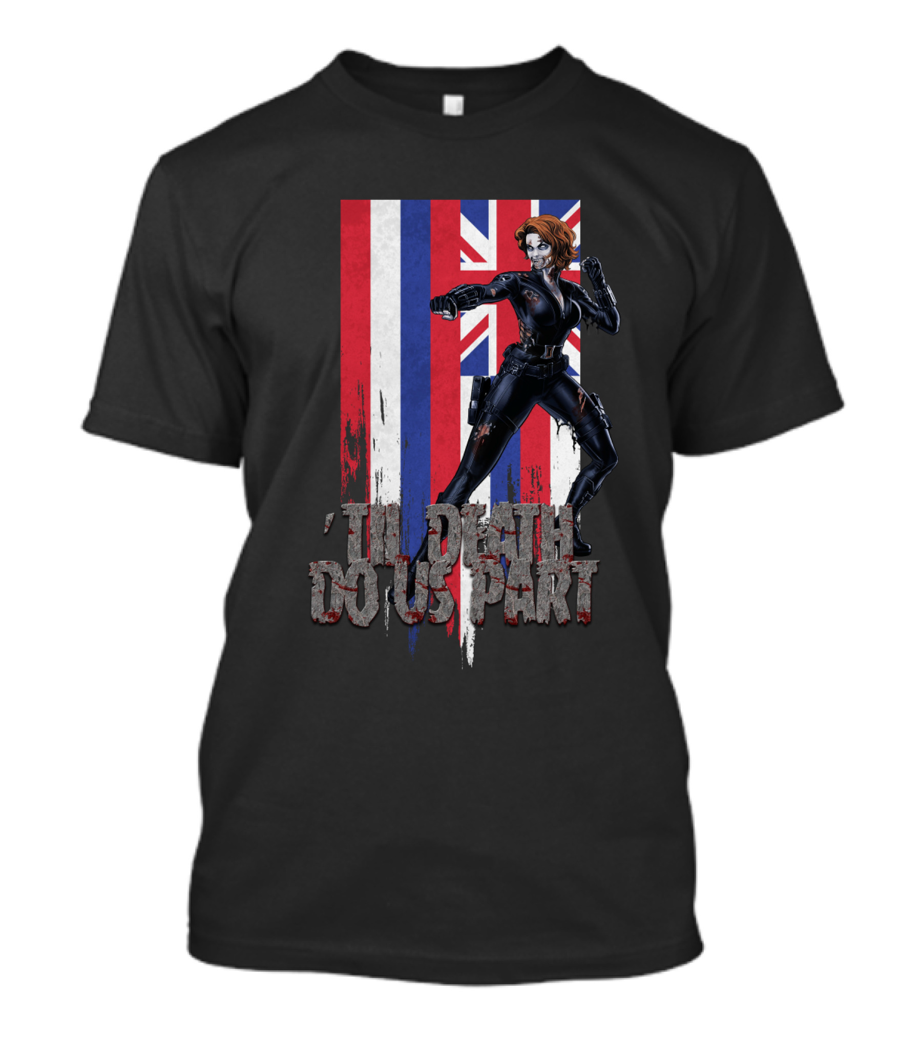 Black Widow Hawaiian Flag 'Til Death Do Us Part T-Shirt