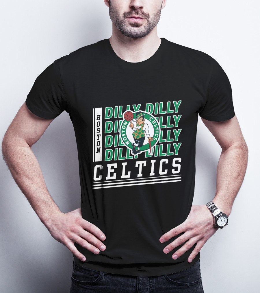 Boston Celtics Dilly Dilly Basketball Team Logo Green And White T-Shirt