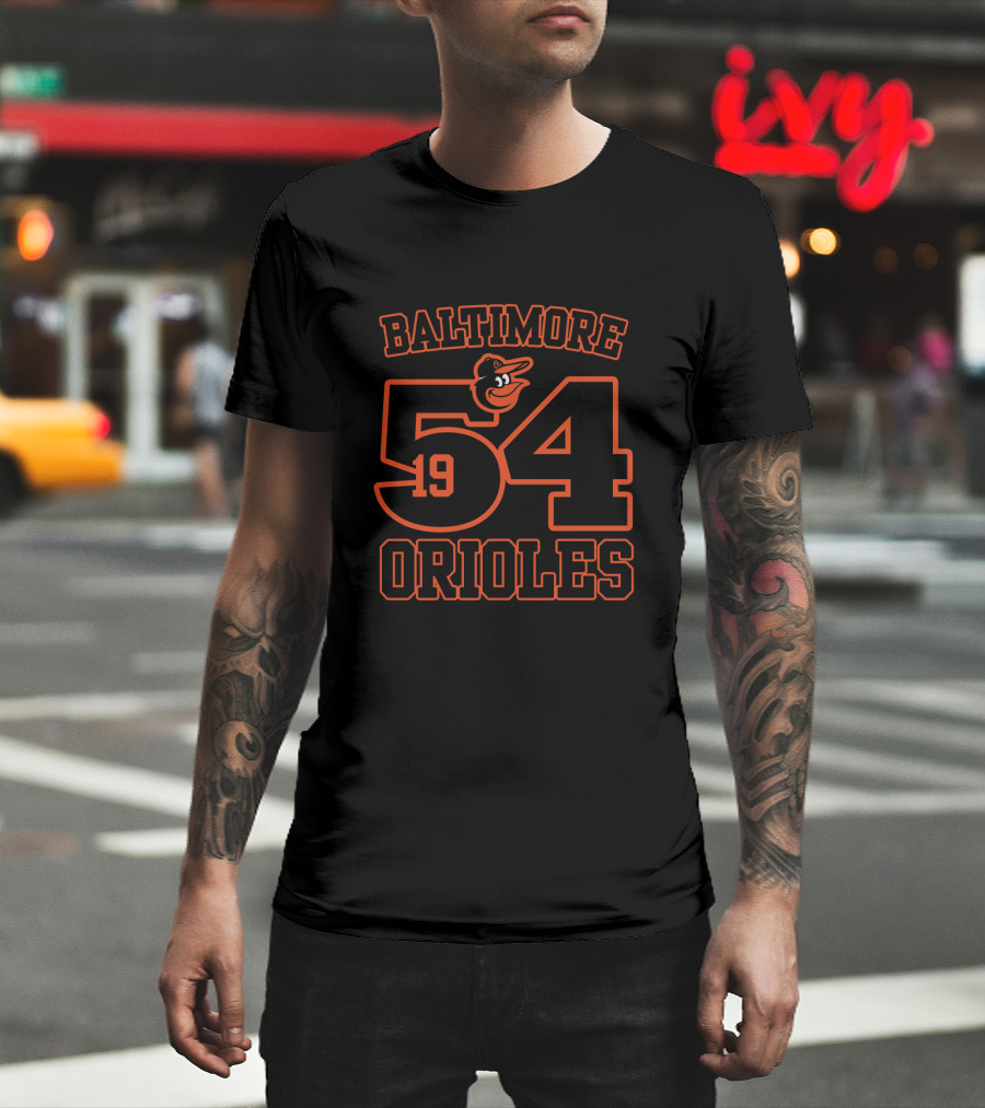 Baltimore Orioles 1954 Vintage Logo With Iconic Cartoon Bird Head T-Shirt