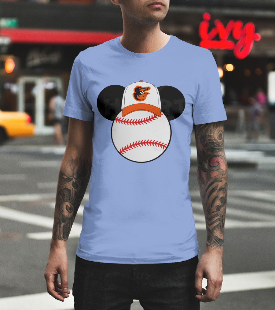 Baltimore Orioles Mickey Ears Baseball Hat With Team T-Shirt