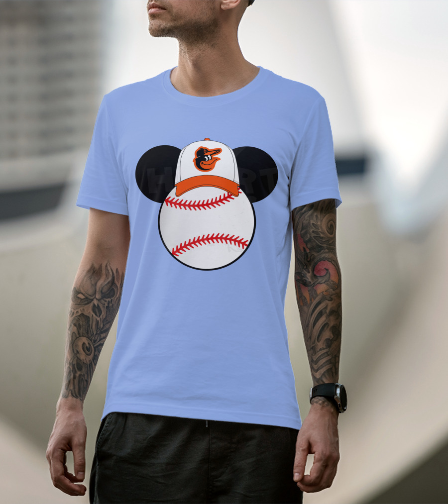 Baltimore Orioles Mickey Ears Baseball Hat With Team T-Shirt