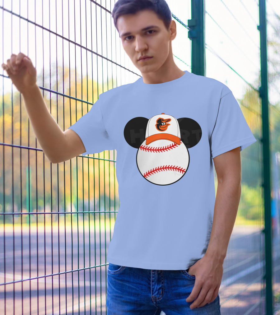 Baltimore Orioles Mickey Ears Baseball Hat With Team T-Shirt