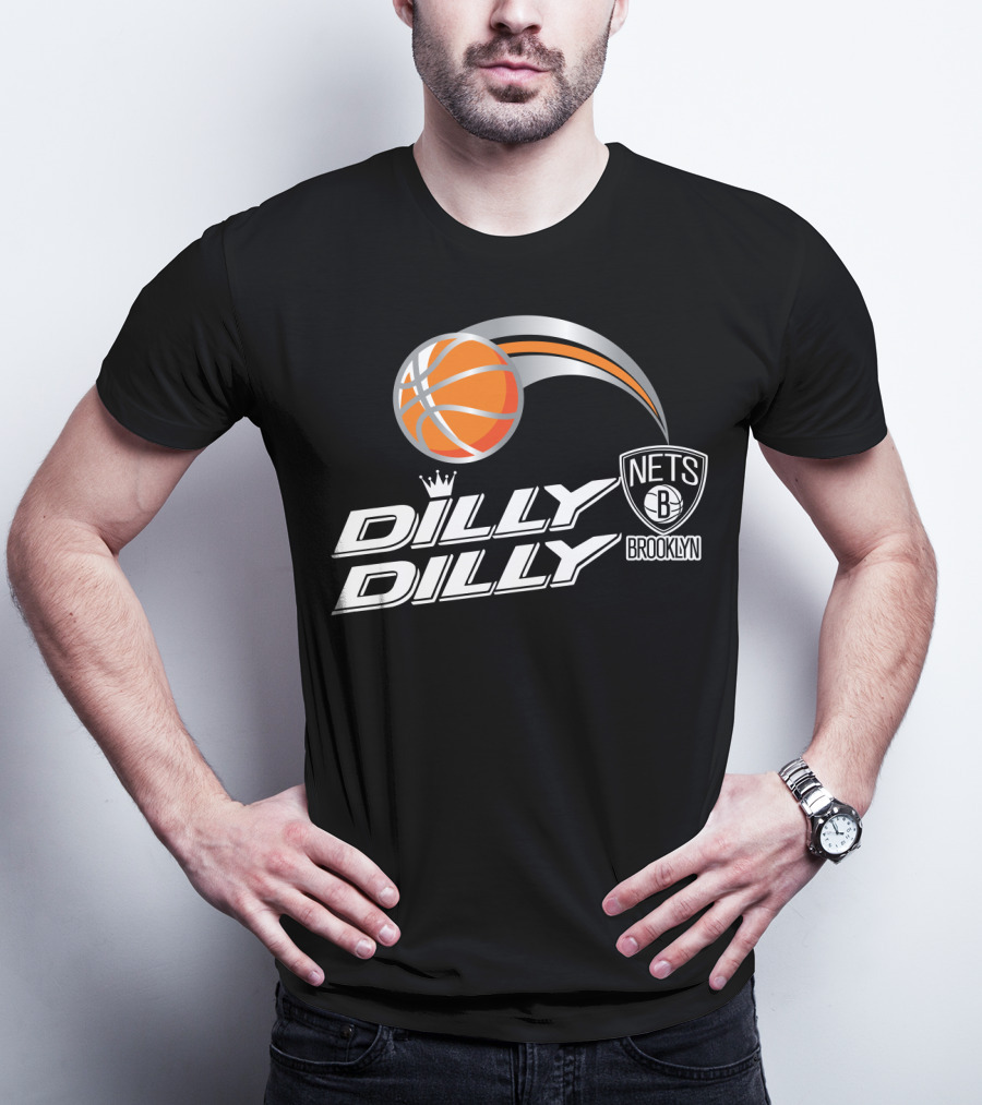 Brooklyn Nets Dilly Dilly Basketball With Logo And Crown T-Shirt