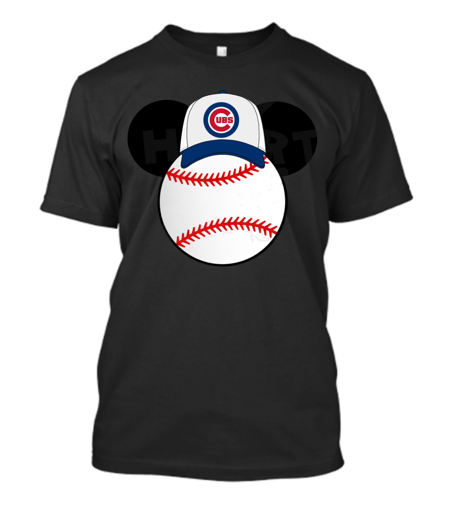 Chicago Cubs Hat On Mickey Mouse Baseball T-Shirt