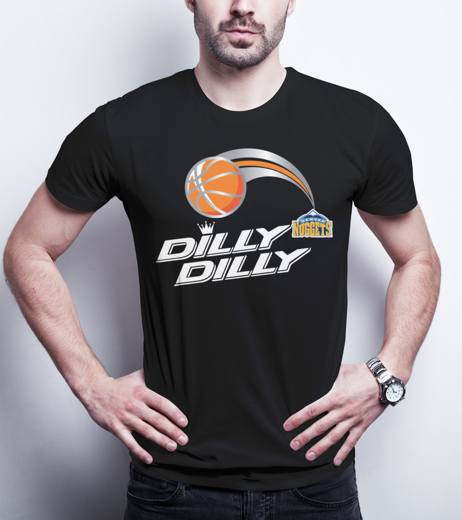 Denver Nuggets Dilly Dilly Basketball Logo And Orange Basketball T-Shirt