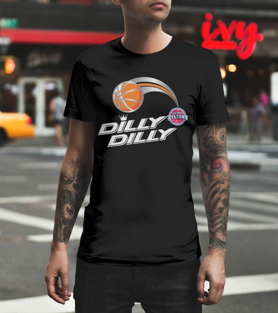 Detroit Pistons Dilly Dilly Basketball Logo And Basketball T-Shirt