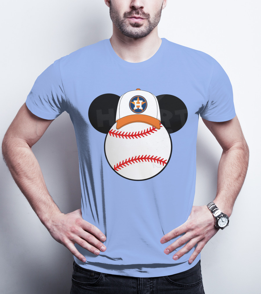 Houston Astros Mickey Mouse Baseball Cap T-Shirt