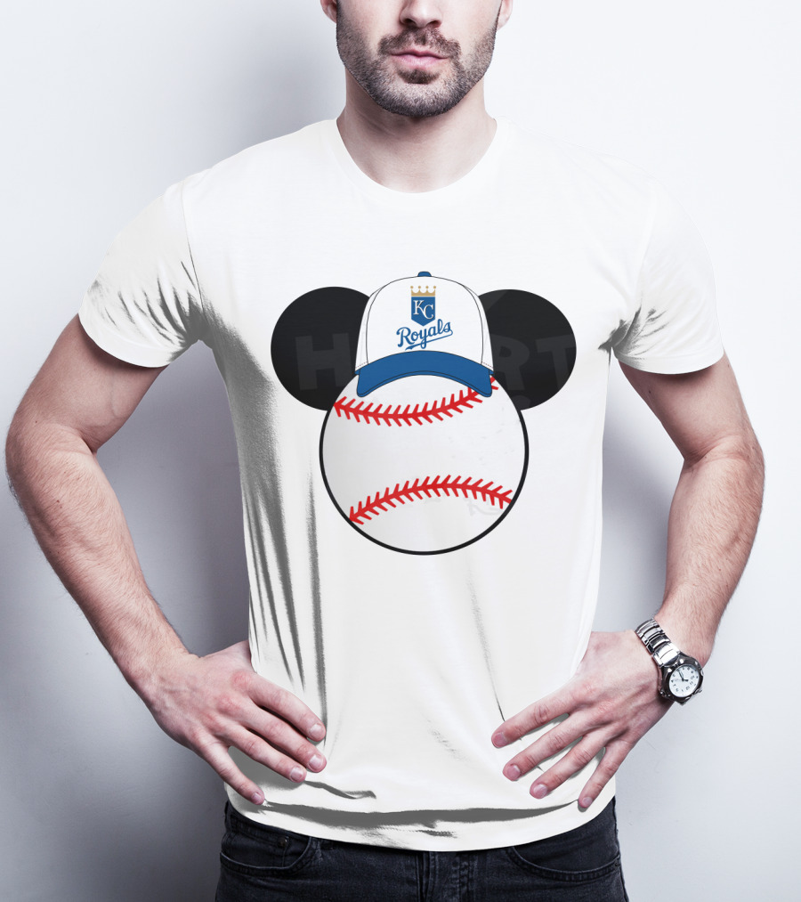 Kansas City Royals Baseball Cap Mickey Ears Heart T-Shirt