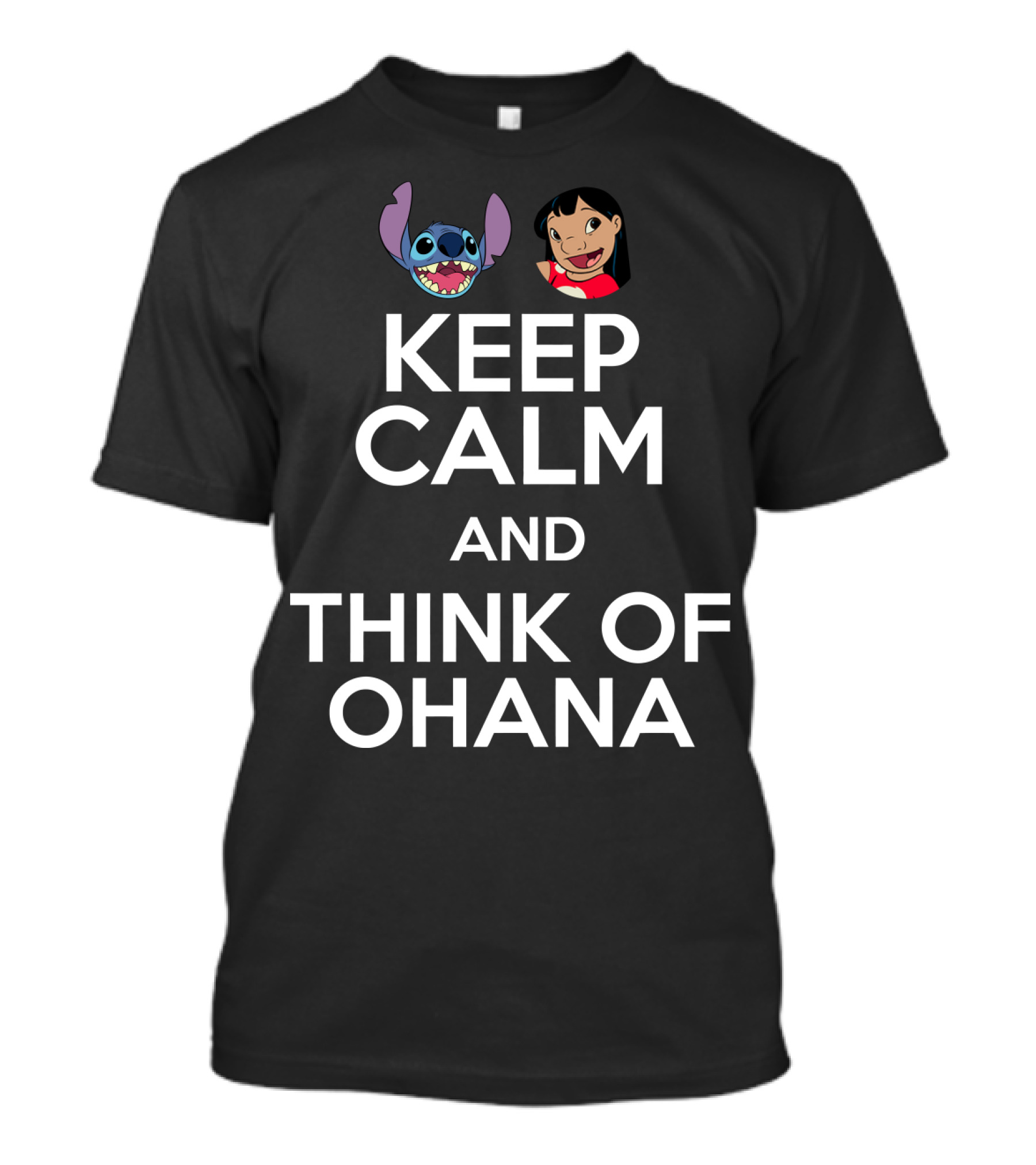 Keep Calm And Think Of Ohana With Lilo And Stitch T-Shirt