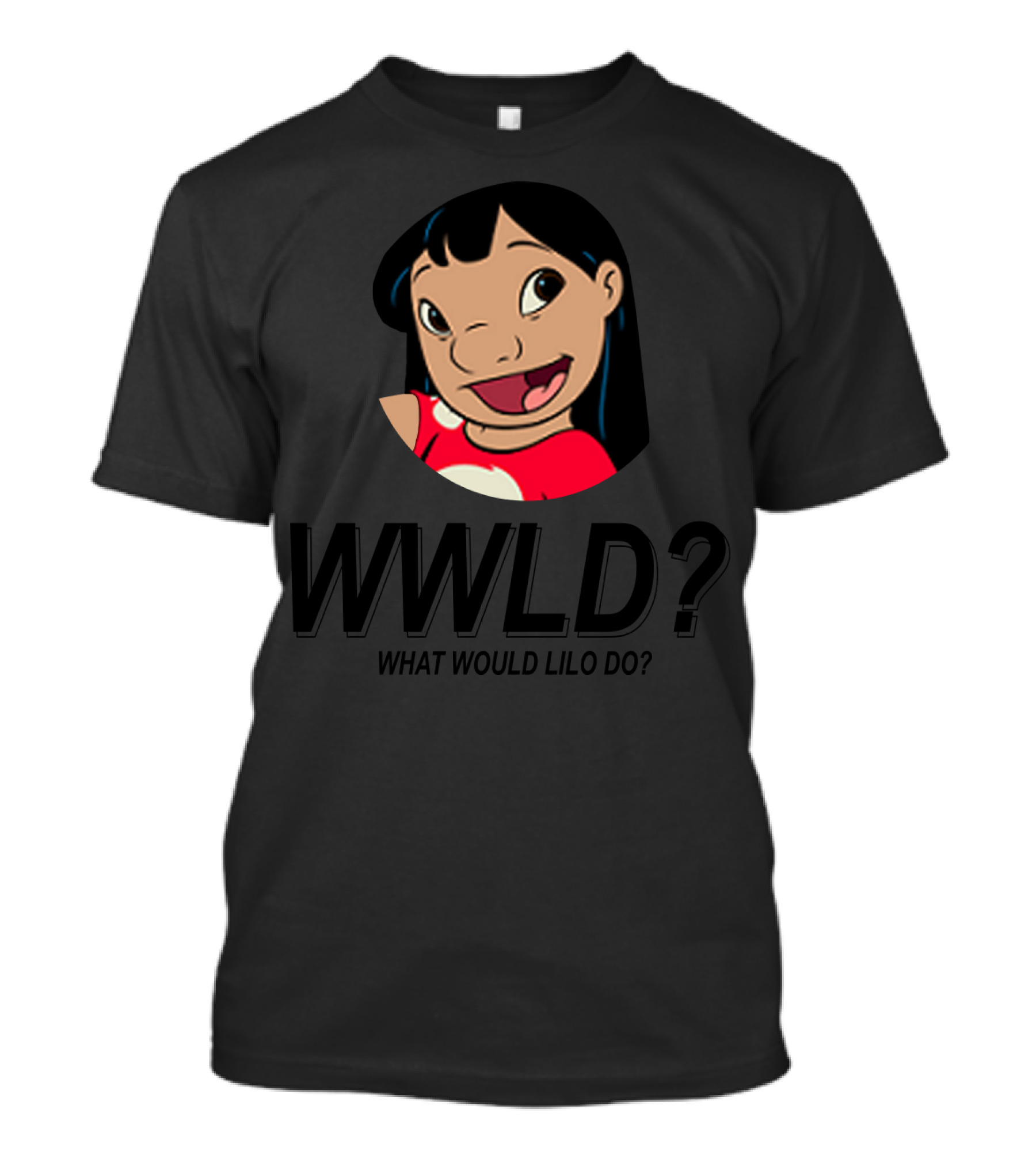 WWLD What Would Lilo Do Varsity Sports Logo Stitch T-Shirt