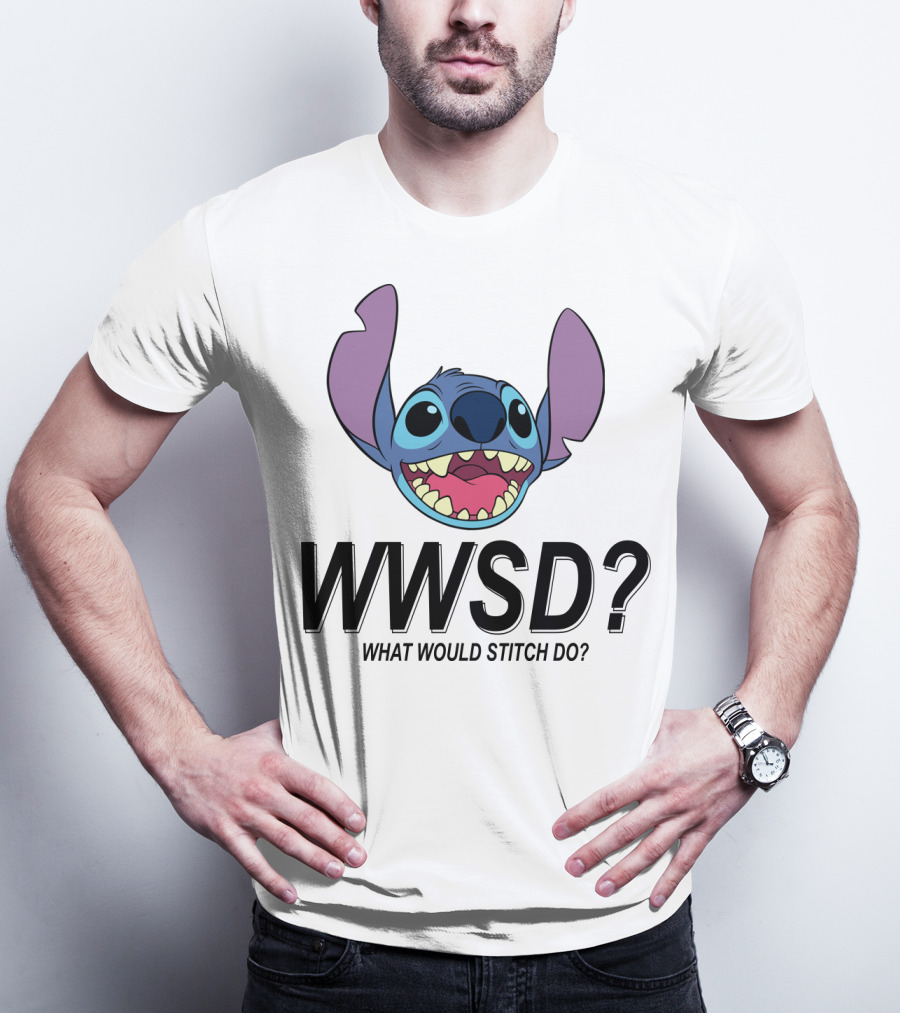 Lilo And Stitch WWSD What Would Stitch Do Cute Alien Character Face T-Shirt