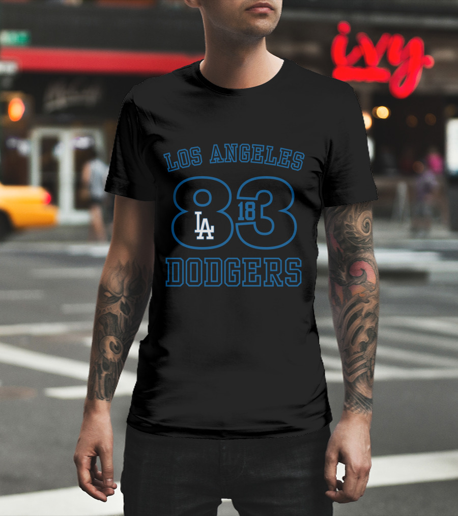 Los Angeles Dodgers Established 1883 LA Logo 83 T-Shirt