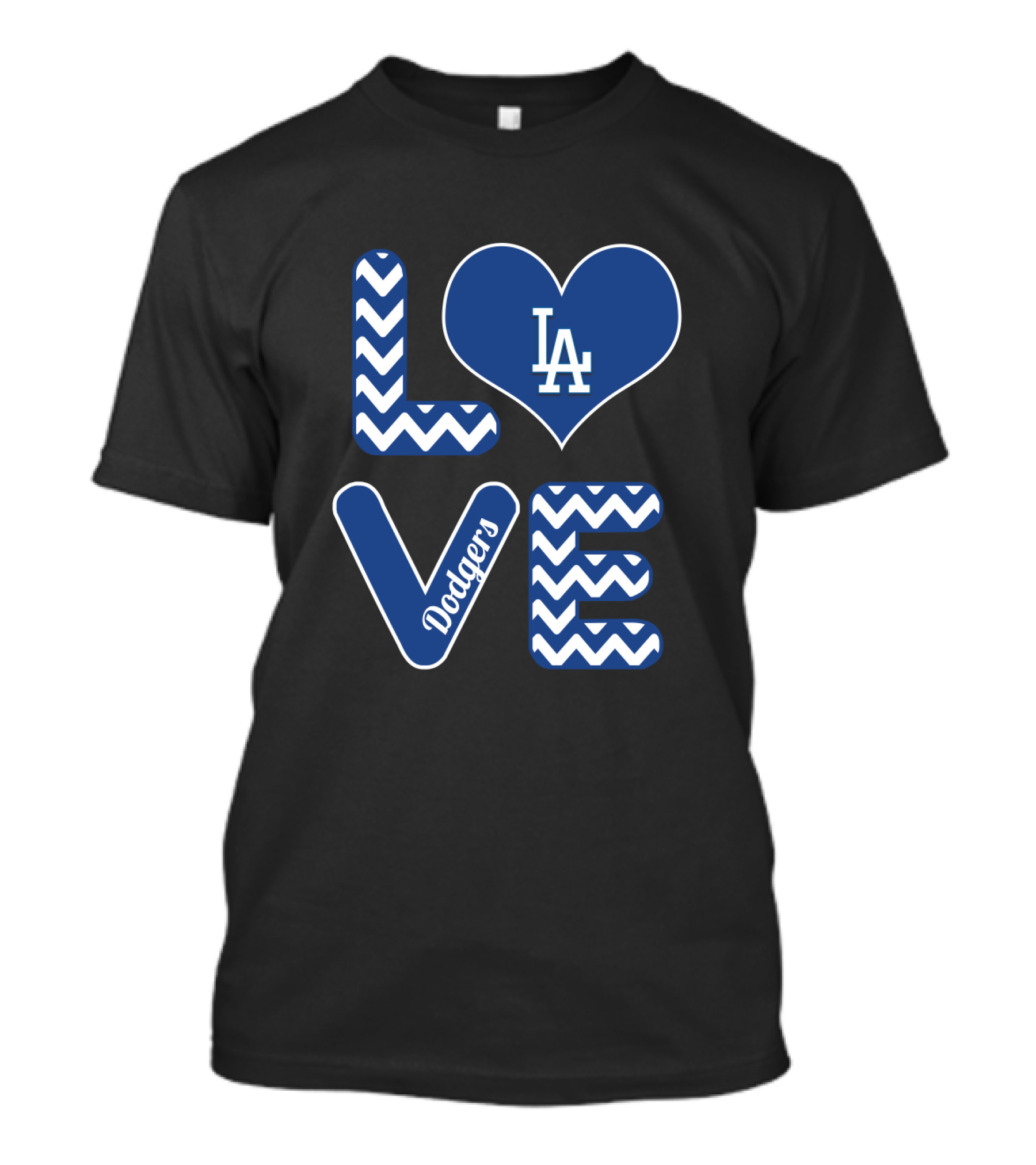Los Angeles Dodgers Heart Love Pattern Fans Baseball T-Shirt