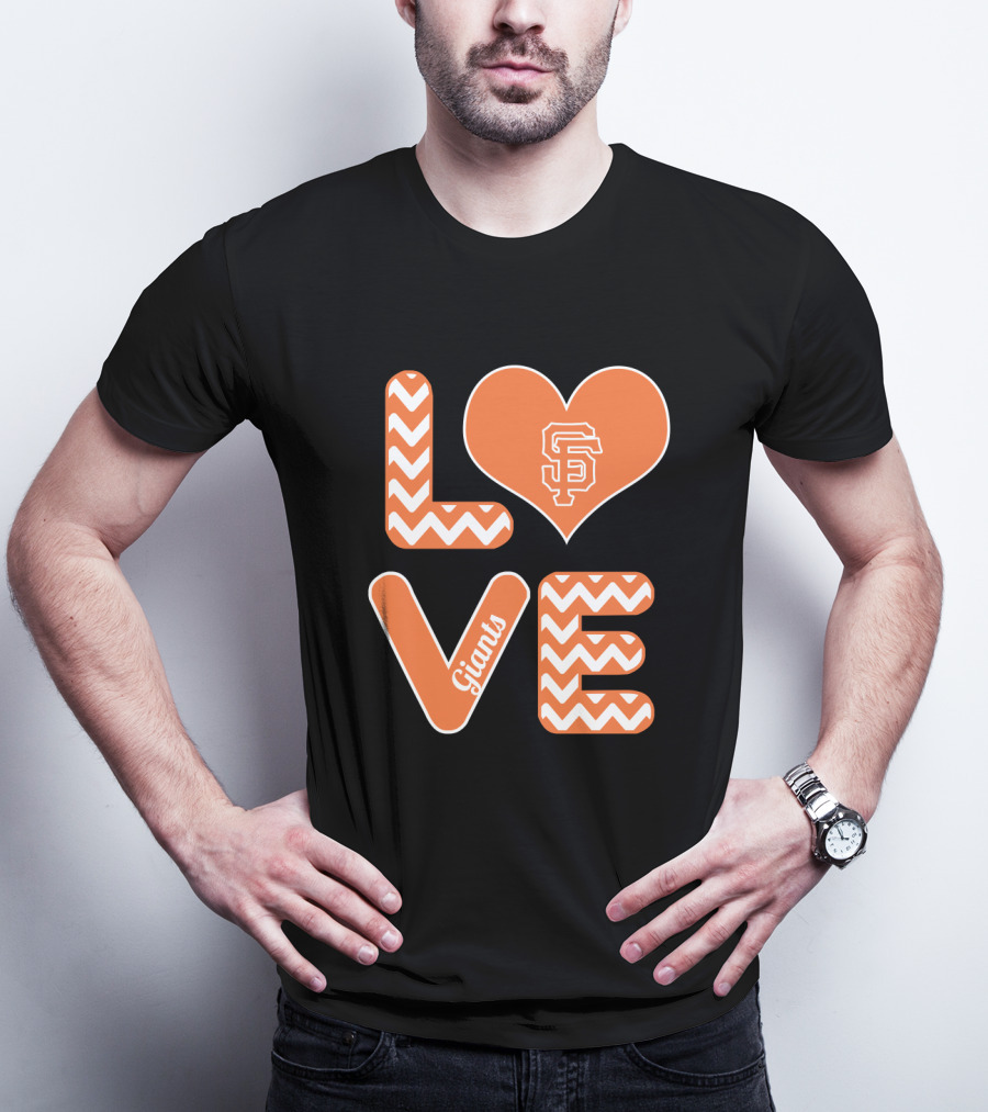 Love San Francisco Giants Heart Logo Fan Baseball T-Shirt