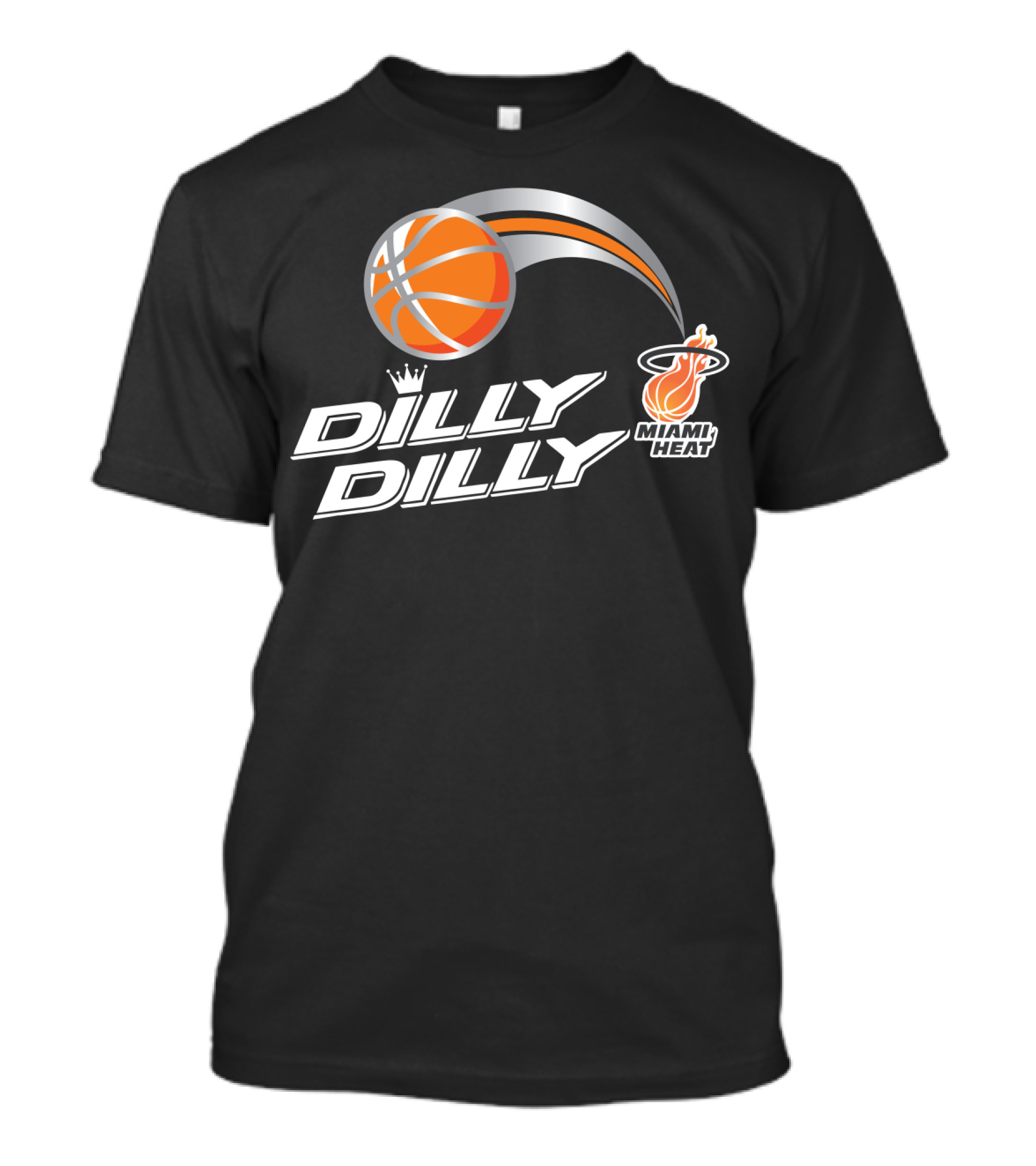 Miami Heat Dilly Dilly Basketball With Orange Ball And Crown T-Shirt