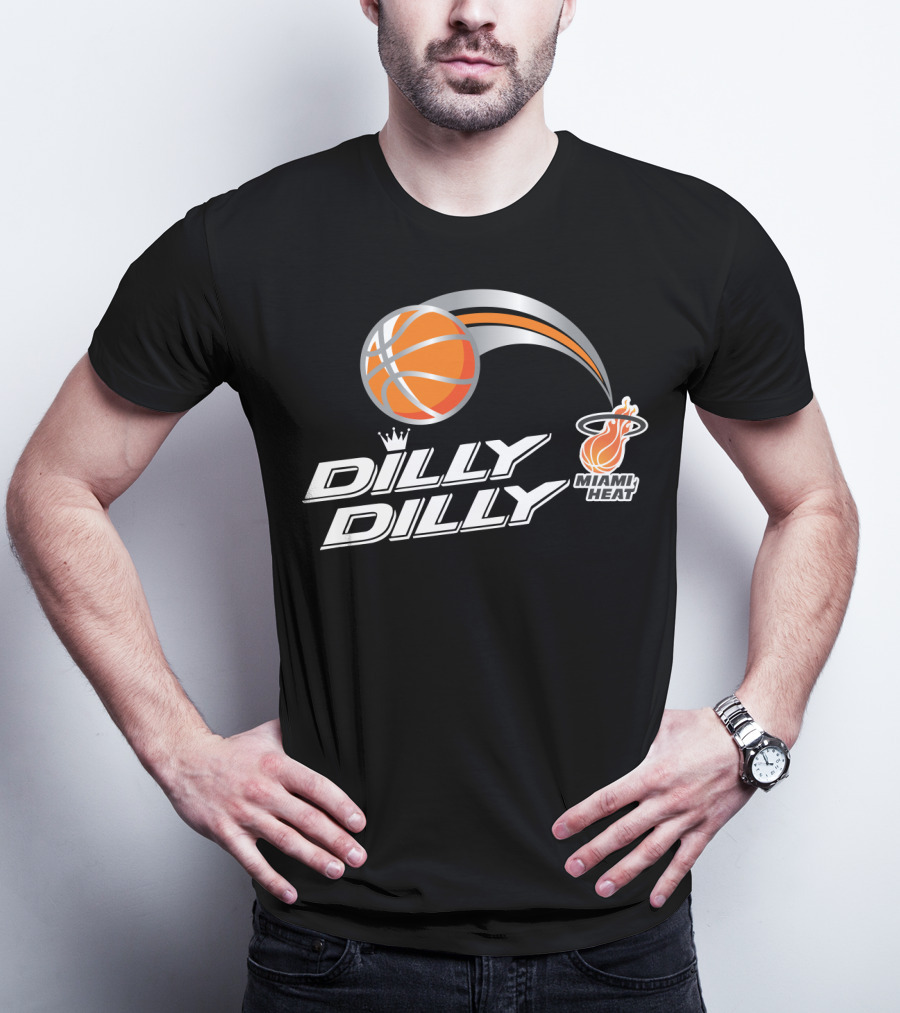Miami Heat Dilly Dilly Basketball With Orange Ball And Crown T-Shirt