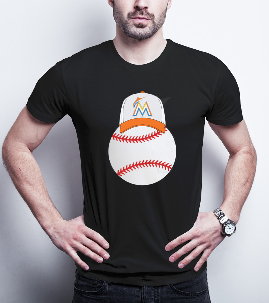 Miami Marlins Mickey Mouse Ears Baseball Hat Classic T-Shirt