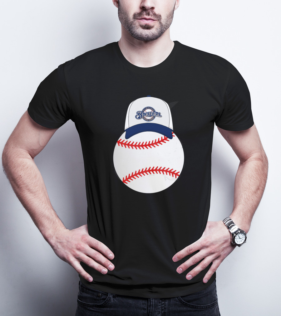 Milwaukee Brewers Mickey Mouse Ears Baseball Hat T-Shirt