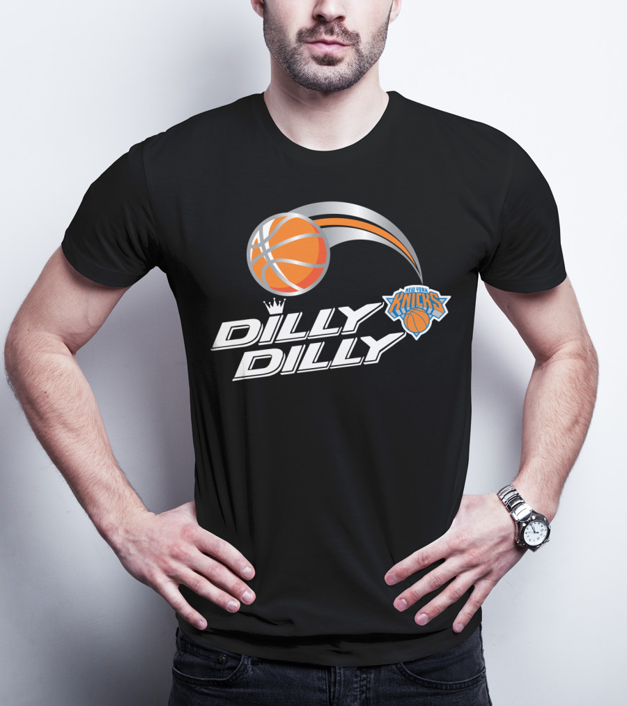 New York Knicks Dilly Dilly Basketball Logo And Orange Basketball T-Shirt