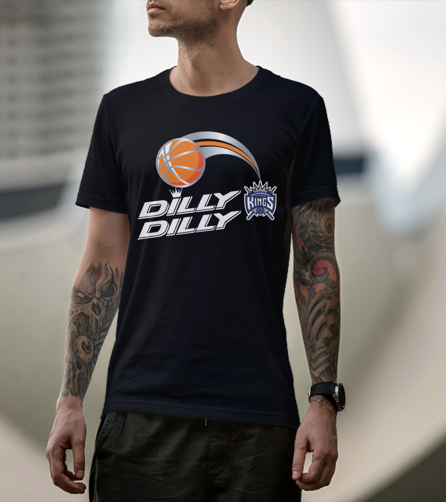 Sacramento Kings Dilly Dilly Basketball Logo With Crown And Orange Ball T-Shirt