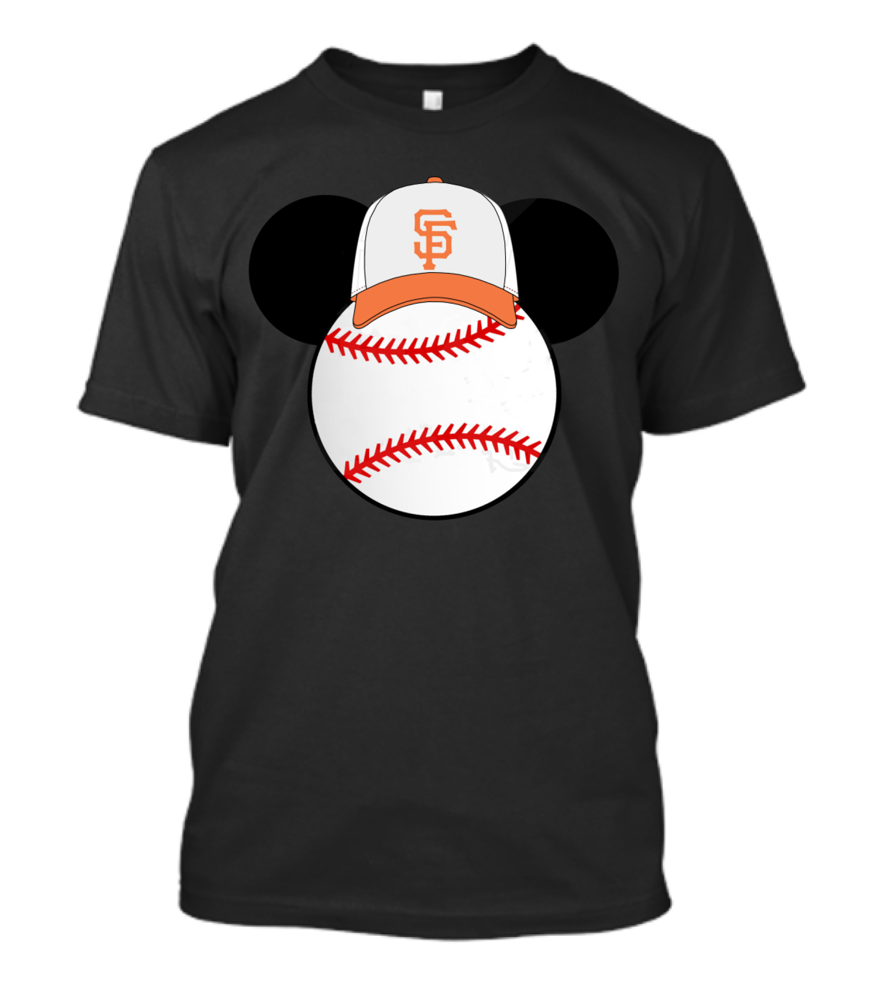 San Francisco Giants Mickey Mouse Ears Baseball Cap T-Shirt