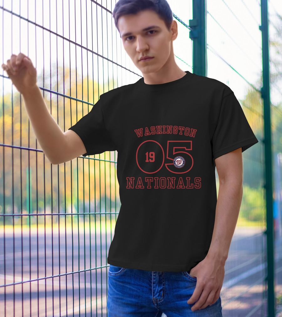Washington Nationals 1905 Varsity Style With Iconic W Logo And Bold Red Typography T-Shirt